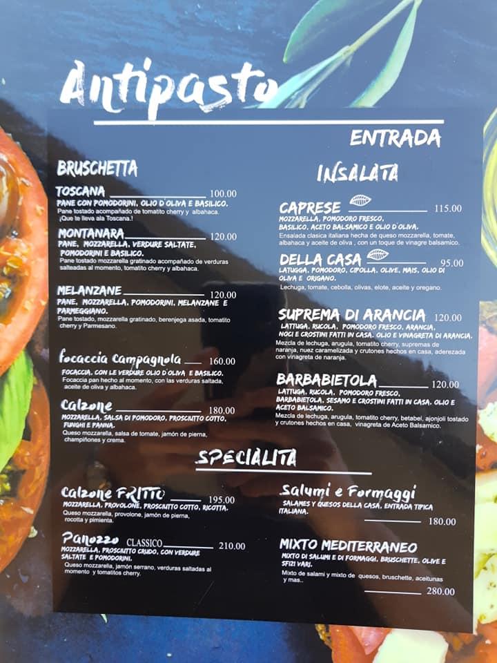 Menu at Vía Nápoli restaurant, Saltillo, Blvd. Pedro Figueroa