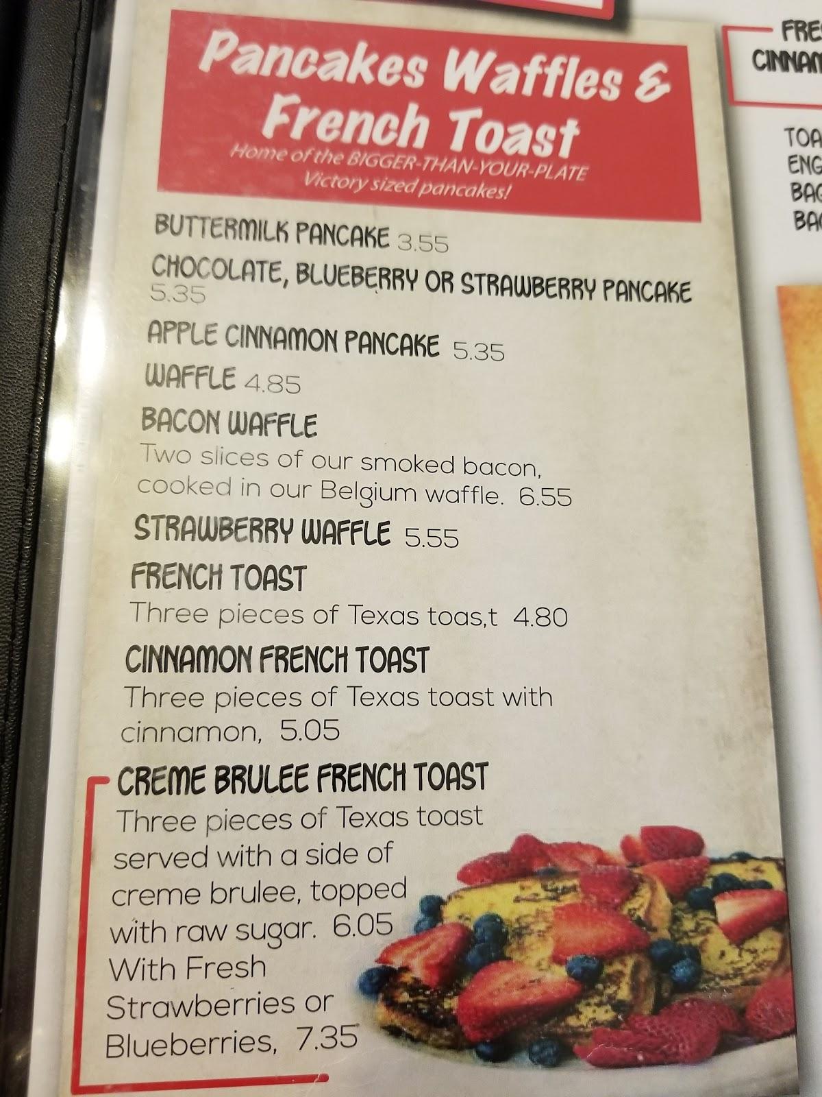 Menu at Victory Café cafe, Galena