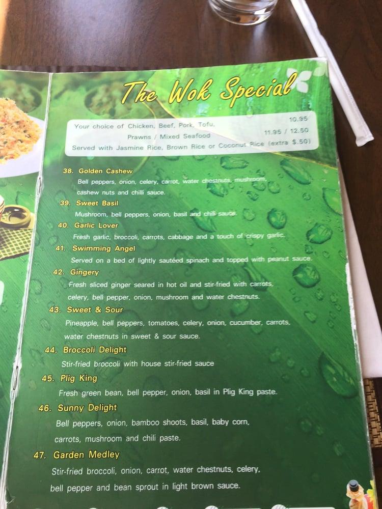 Menu at Bai Tong restaurant, Loveland