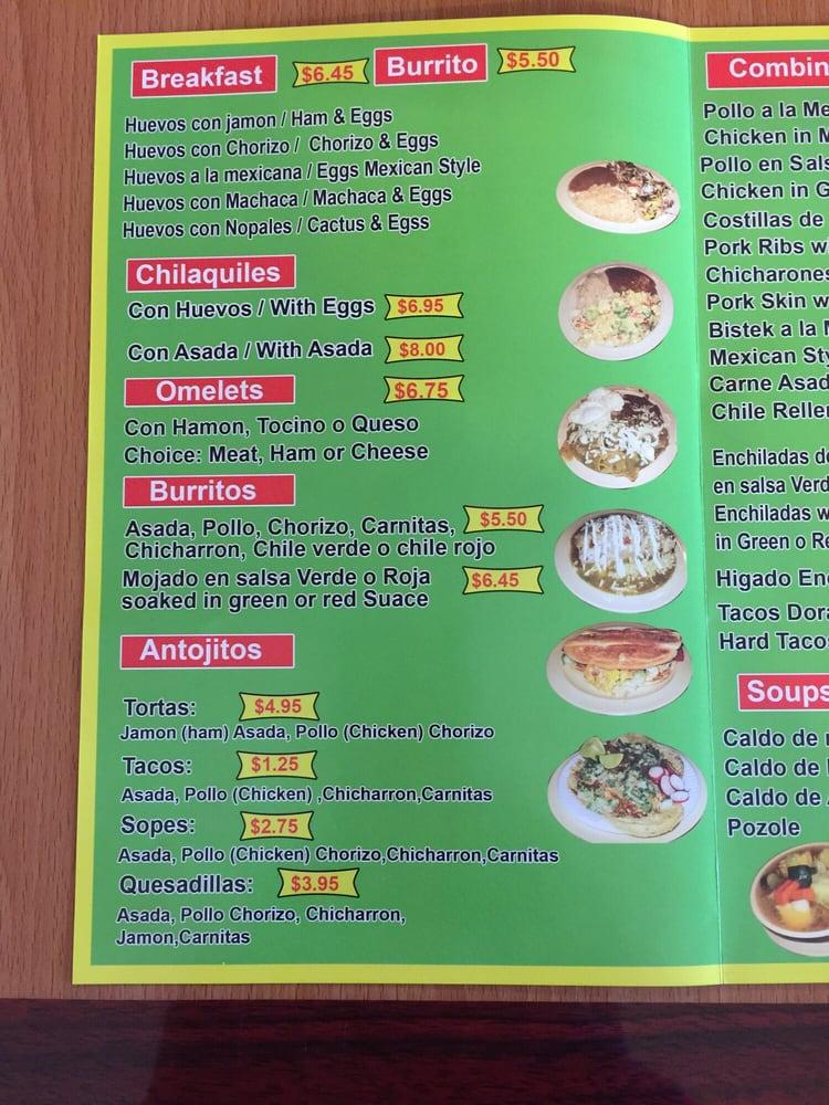 Carta del restaurante El Rancho, El Monte, Garvey Ave