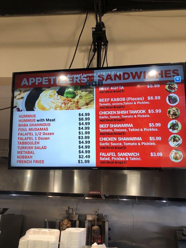 Menu at Al-Yousef Supermarket & Restaurant, Oak Creek