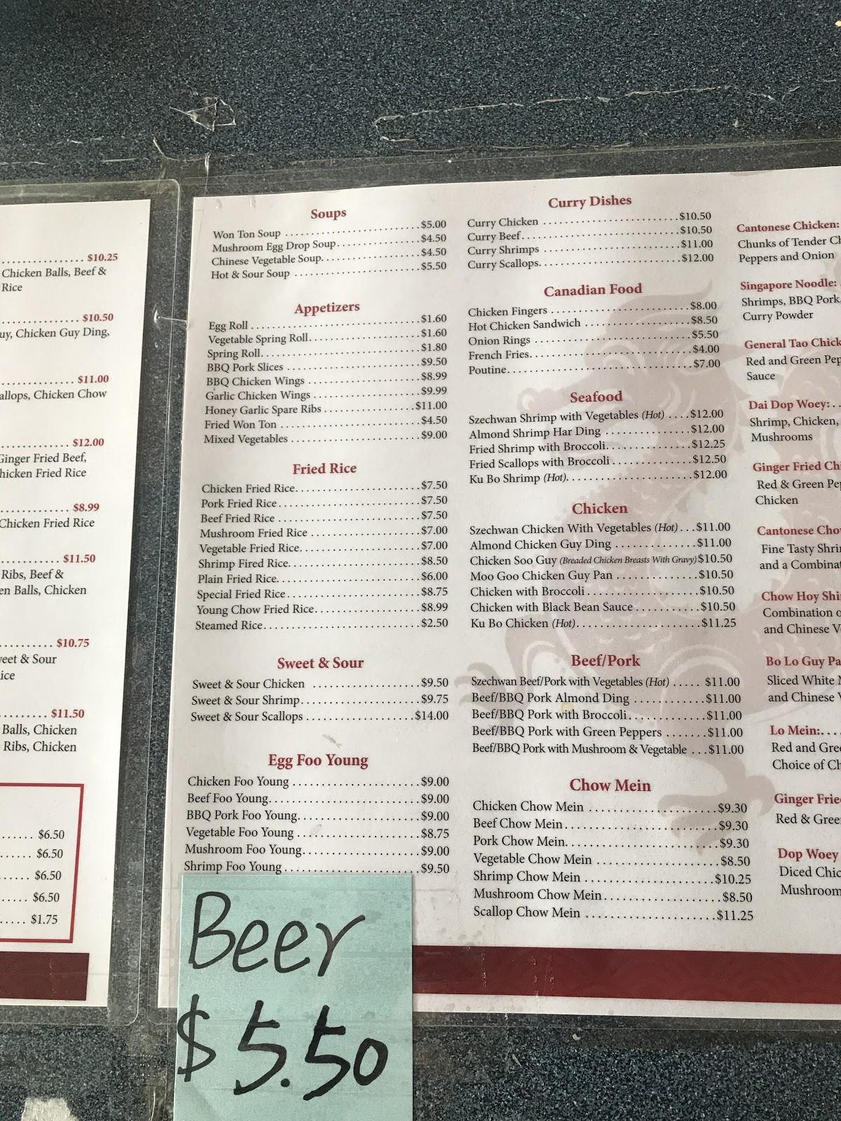 Menu at Fortune Star Chinese Restaurant, Sydney