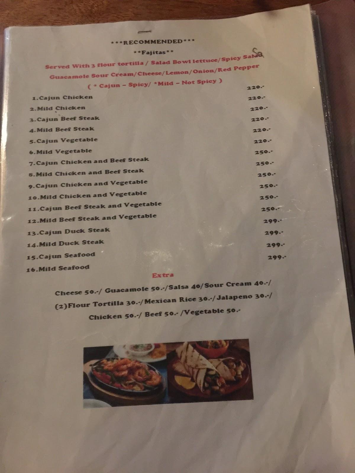 Menu at Grand Beach Restaurant, Ko Tao