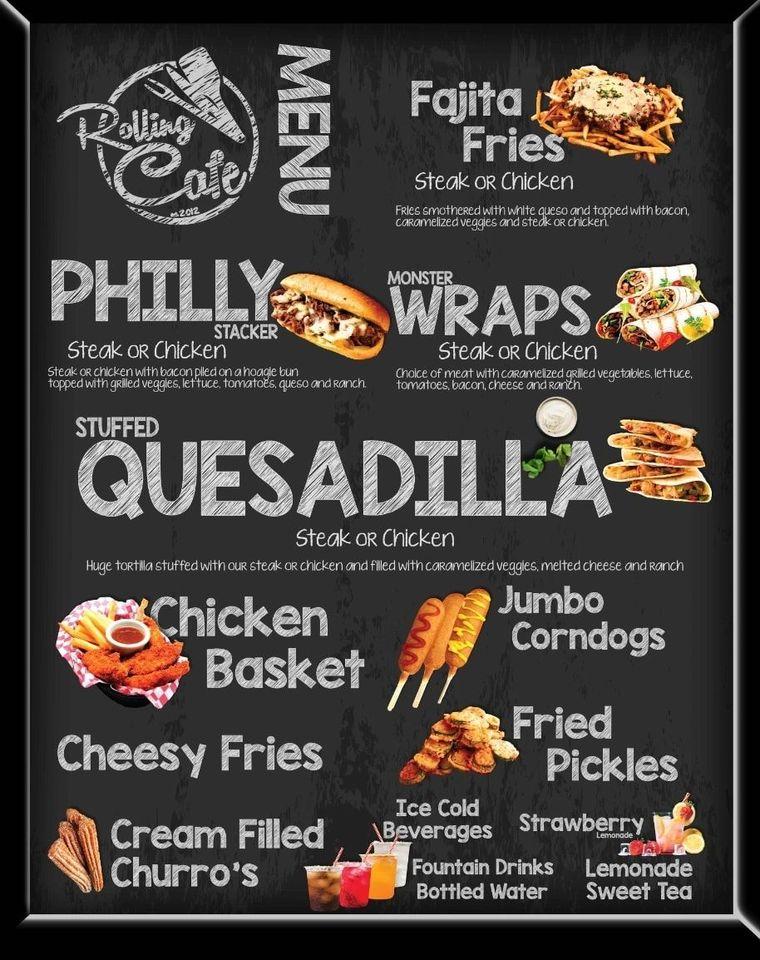 Menu at Rolling Cafe, Yukon