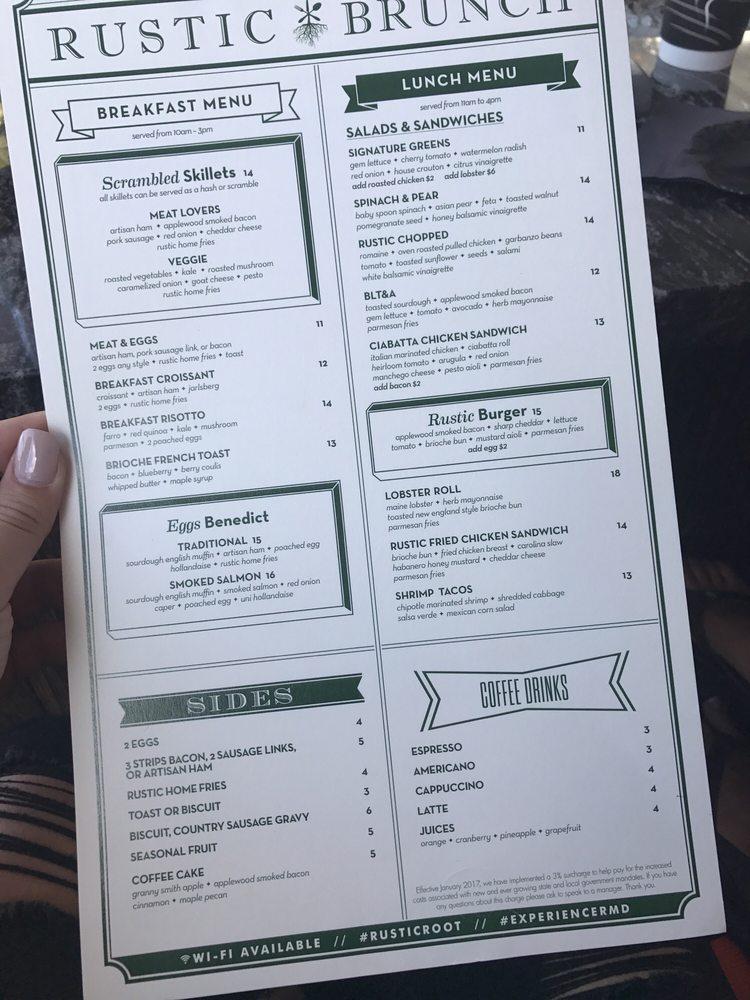 Menu at Rustic Root pub & bar, San Diego