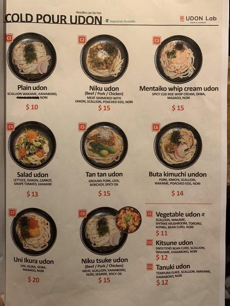Menu at UDON Lab 우동공방 restaurant, West New York