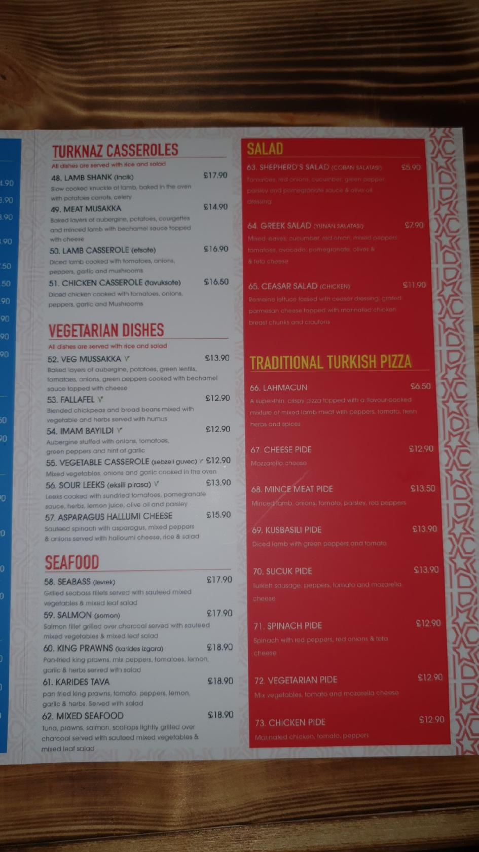 Menu at Turknazz Restaurant Sutton Coldfield, Sutton Coldfield