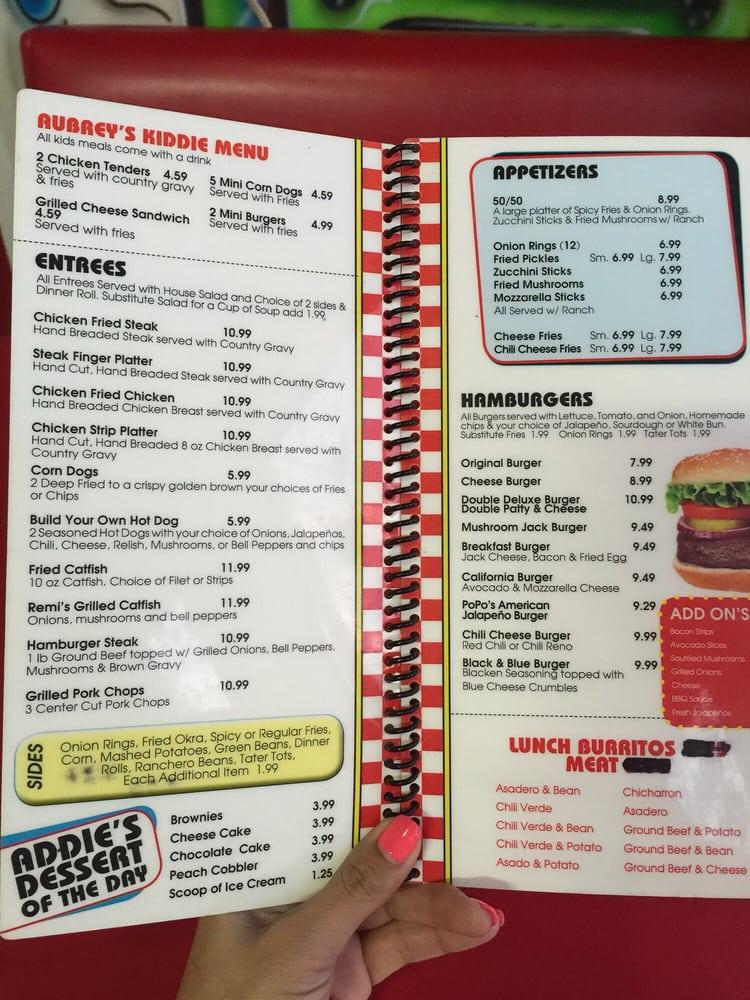 Menu at Addie's Diner restaurant, Midland