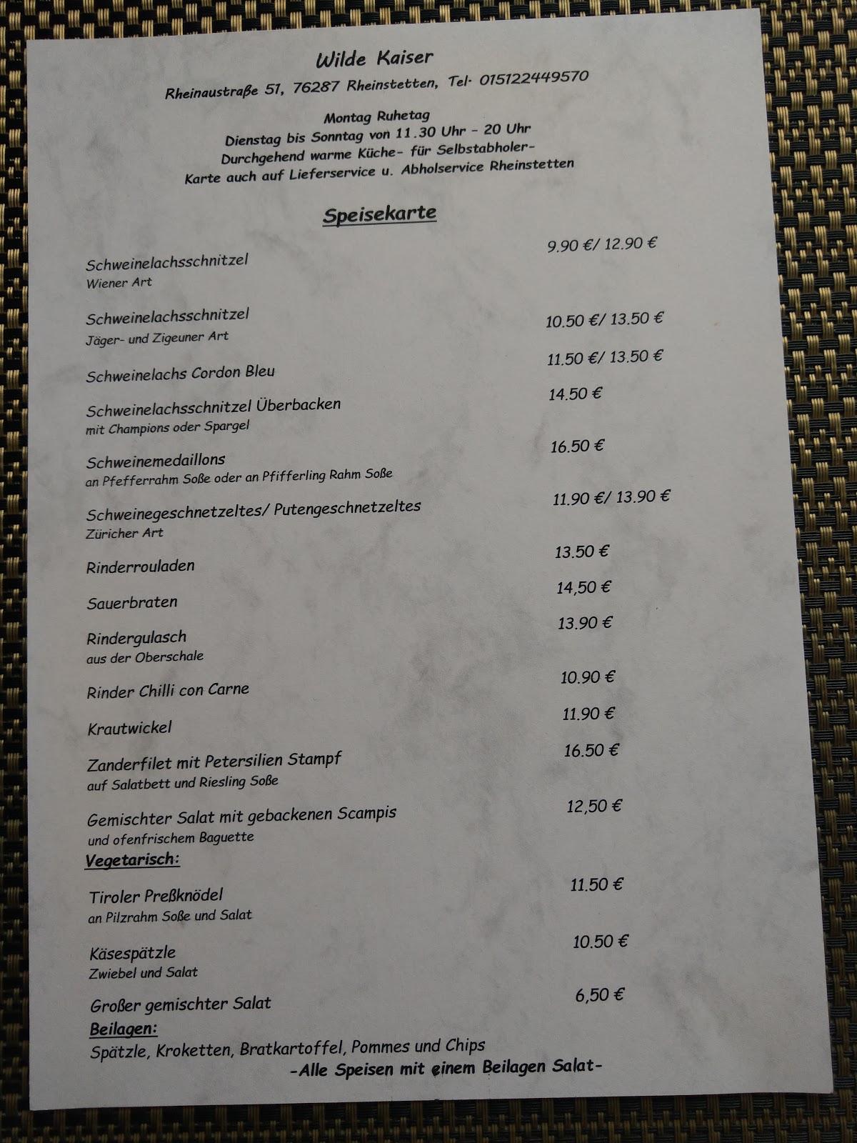 Speisekarte von Restaurant Lamm Durmersheim, Rheinstetten