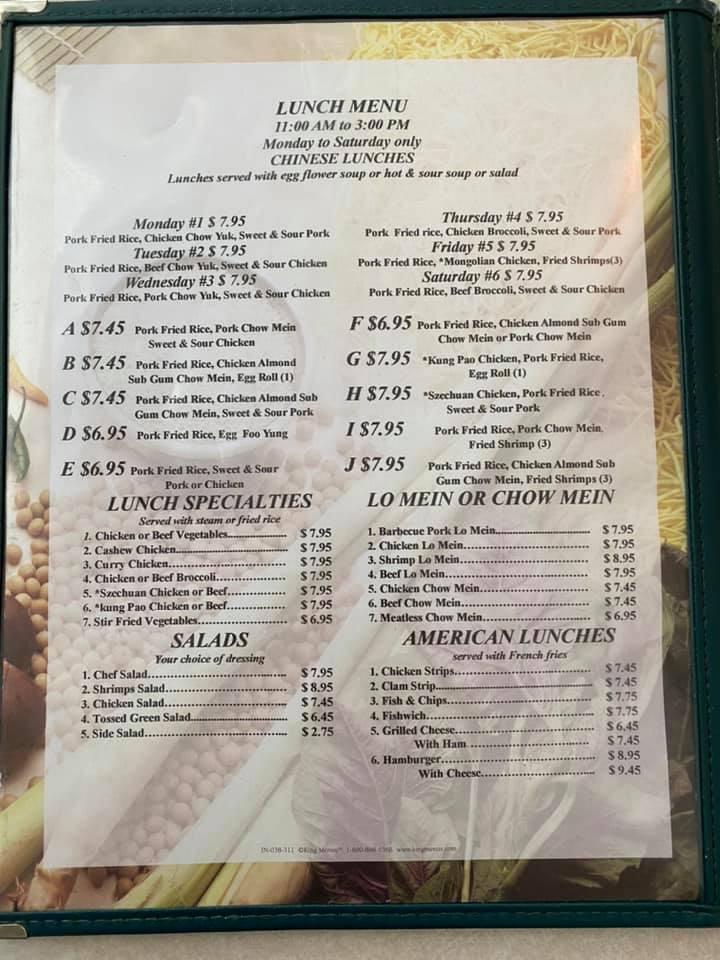 Menu at Gee's Family Restaurant, Prineville