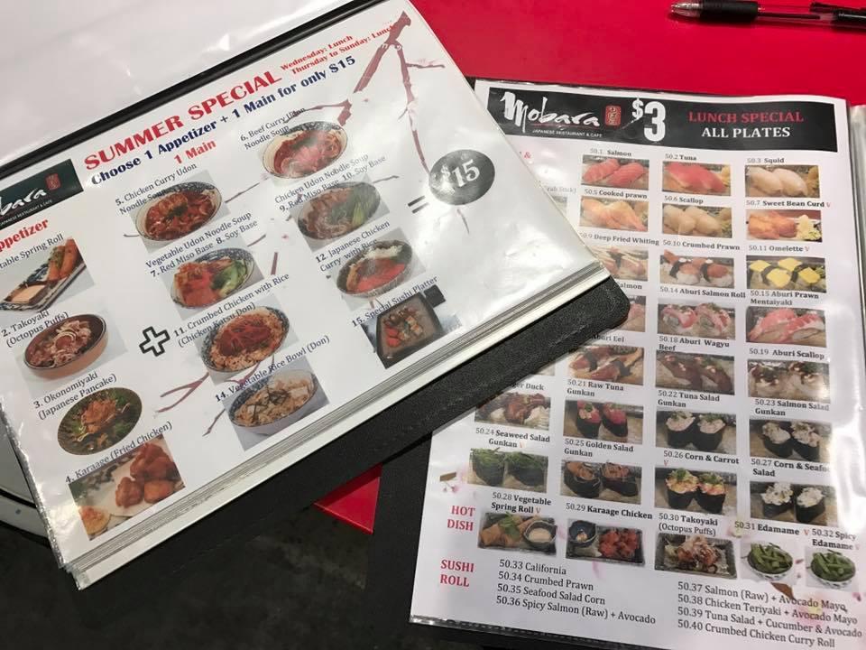 Menu at Mobara Japanese and Ipho Vietnamese Restaurants, Salisbury