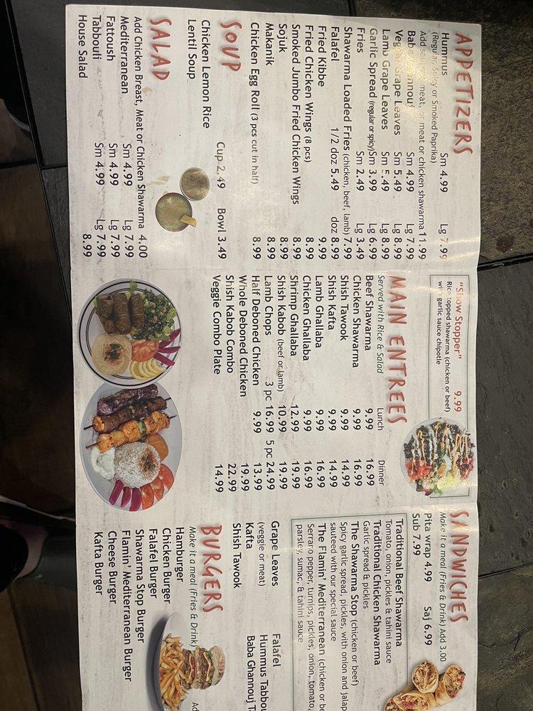 Menu at Shawarma stop restaurant, Livonia