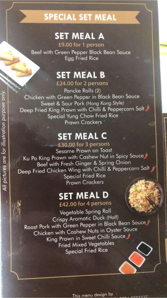 Menu at THE HOME CHINESE TAKEAWAY restaurant, Poole