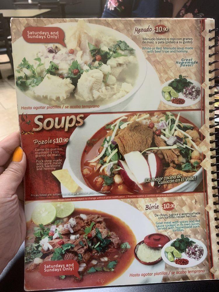 Menu at Asadero Los Corrales restaurant, Palm Springs