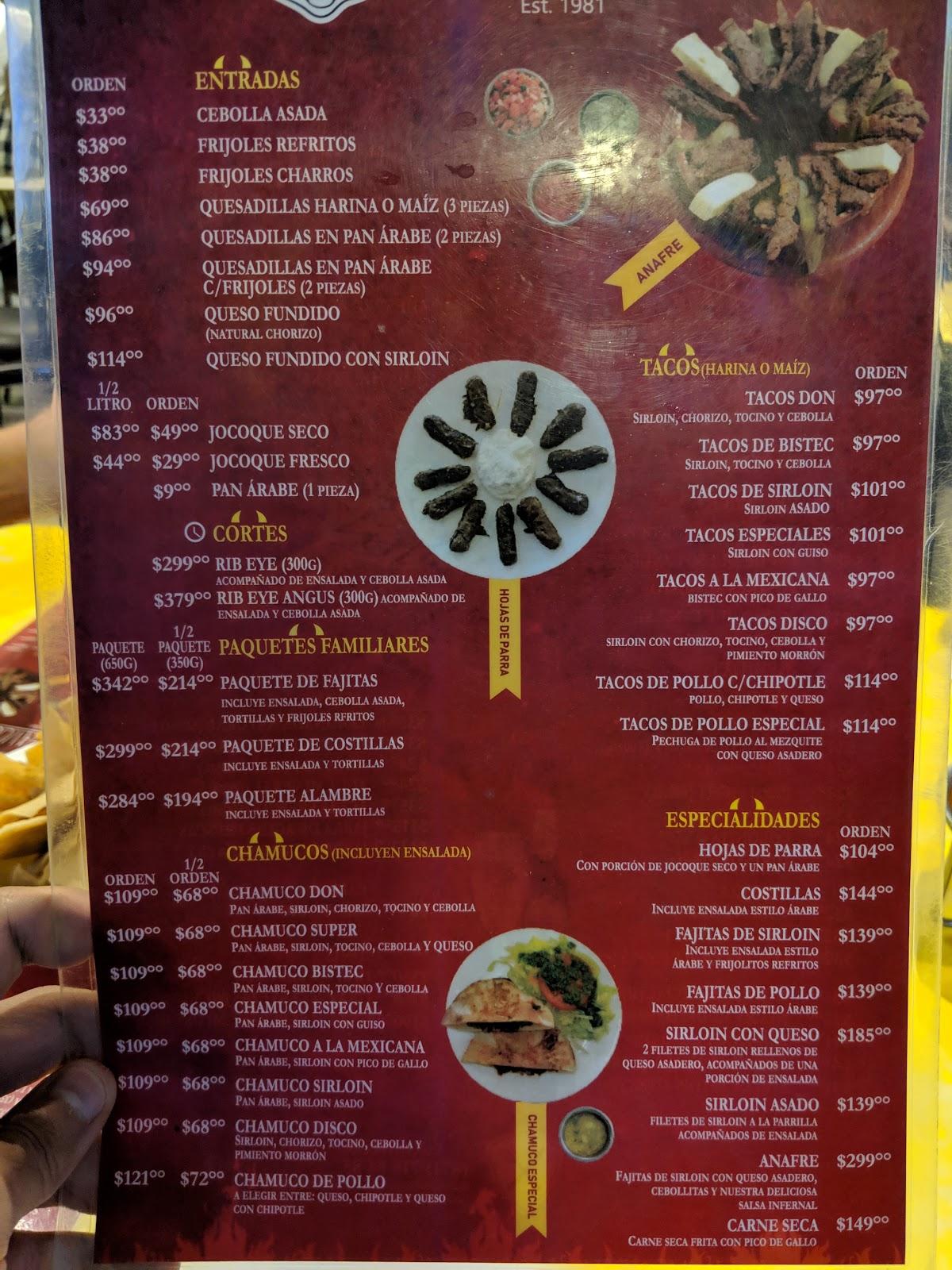 Menu at El Chamuco restaurant, Torreón, Blvrd Constitución & Doctor A ...