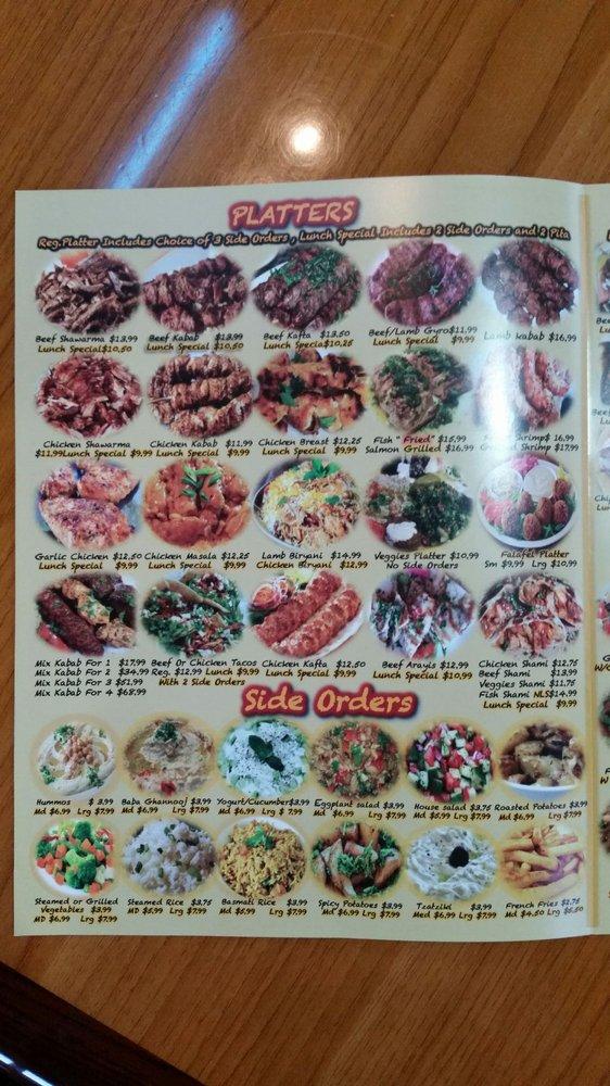 Menu at La Zeez Pita Grill restaurant, Torrance