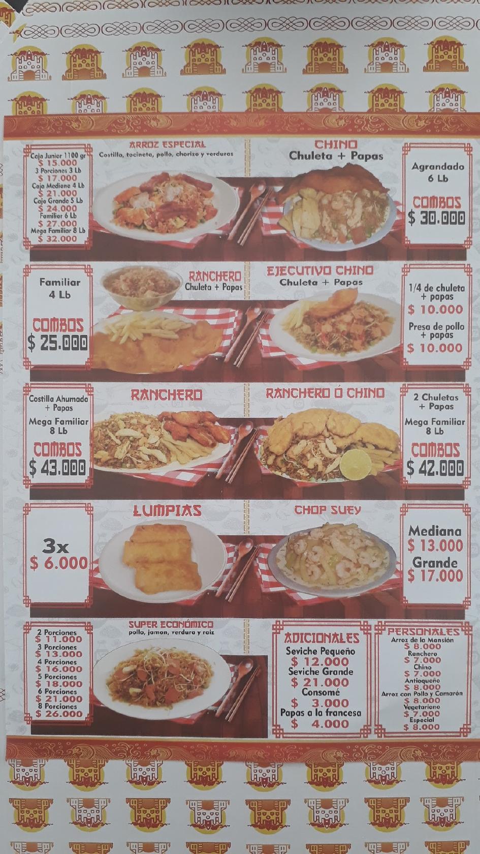 Menu at Restaurante La Gran Mansion, Cali