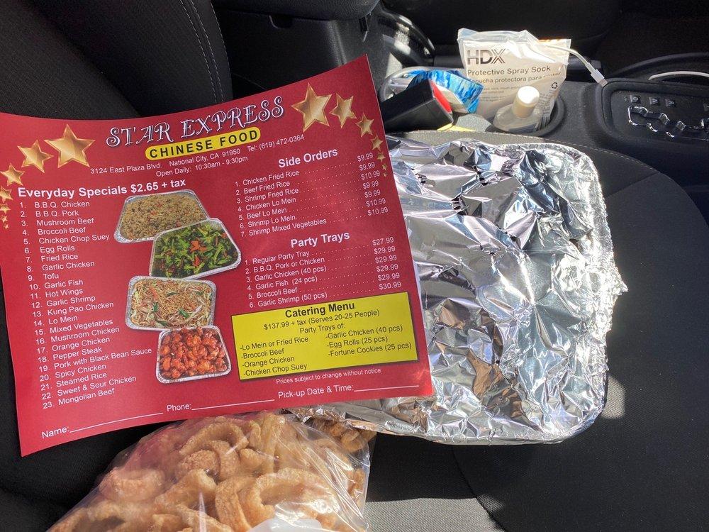 Menu at Star Express restaurant, National City, E Plaza Blvd