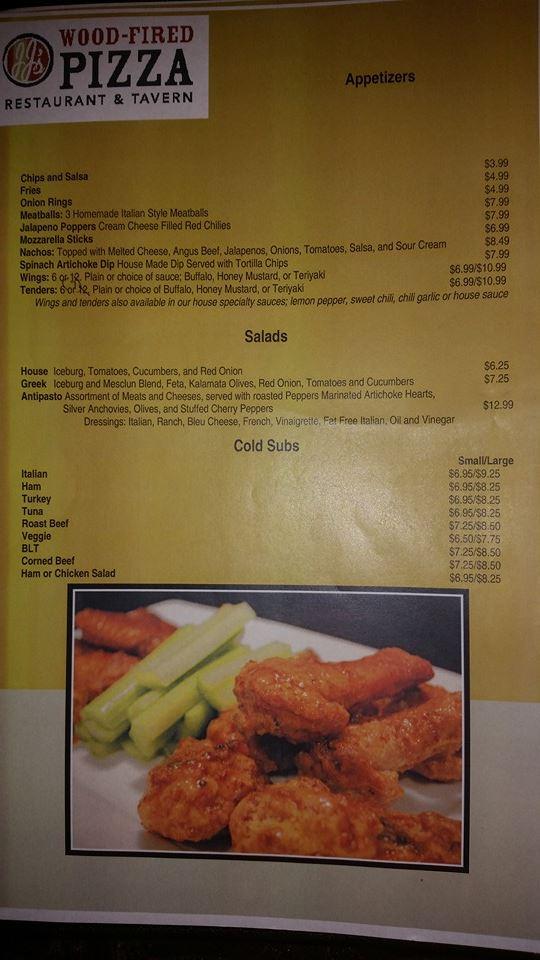 Menu at JJ's Woodfired Tavern pub & bar, Franklin