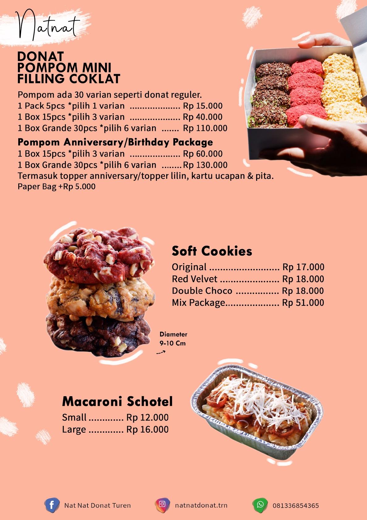 Menu at Natnat Donat Turen, Sedayu