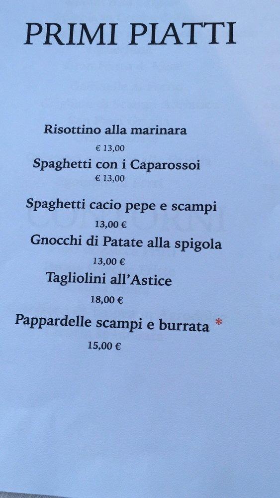 Speisekarte von Zafferano restaurant, Padua