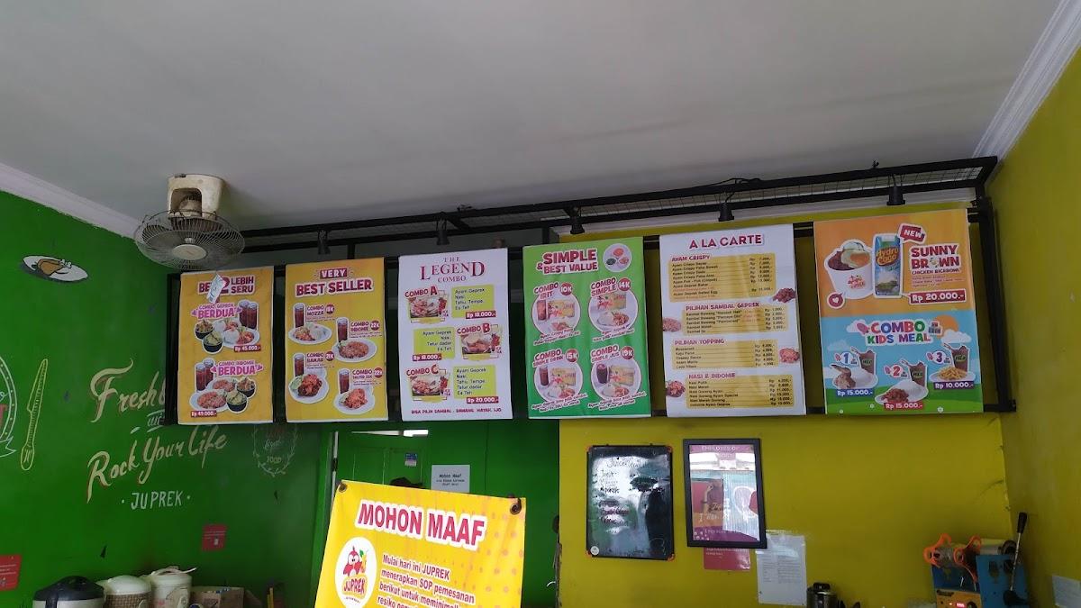 Menu at Juice & Chicken Crush restaurant, Yogyakarta