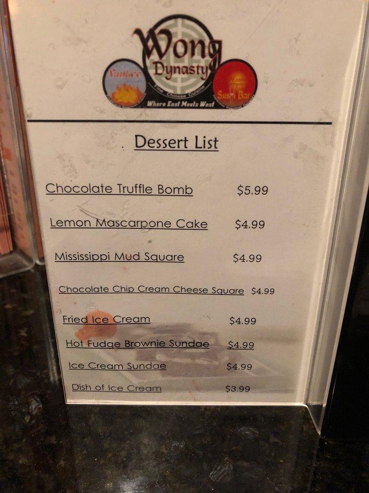 Menu at Wong Dynasty And Yankee Grill Inc. restaurant, Holden