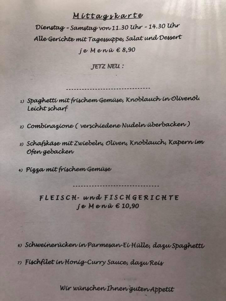 Speisekarte von Ristorante Bella Capri restaurant, Lorsch
