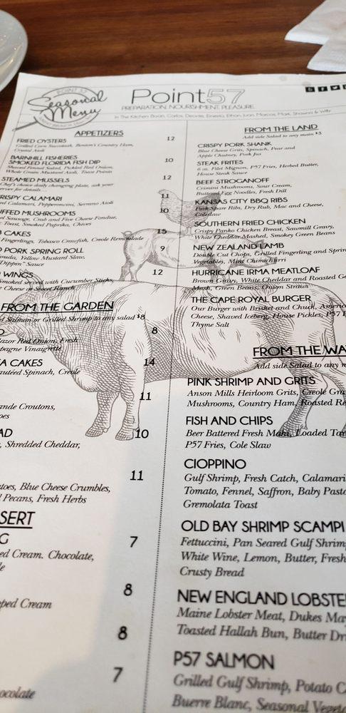 Menu at Point 57 Kitchen & Cocktails restaurant, Cape Coral