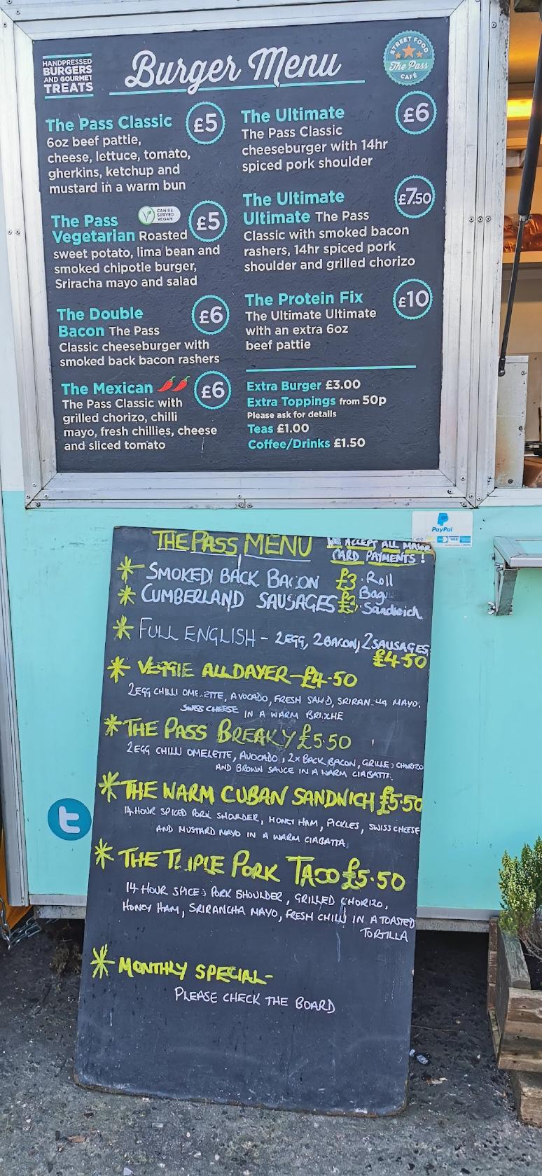 Menu at The Pass Street Food Cafe, Chichester, Chichester Bypass