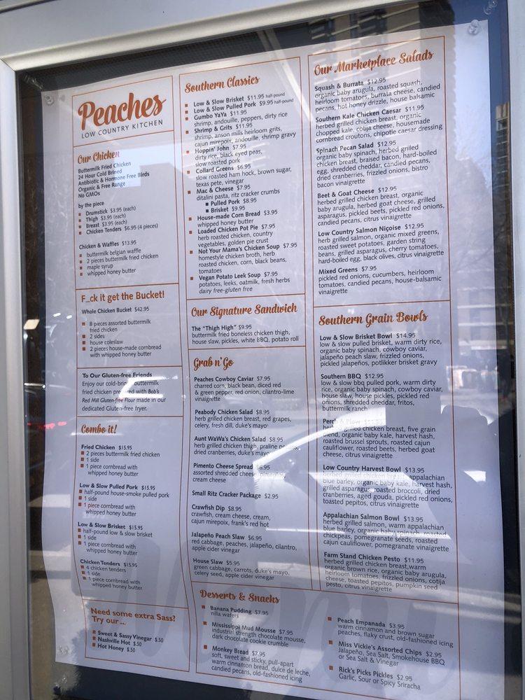 Menu at Peaches Low Country Kitchen desserts, New York City