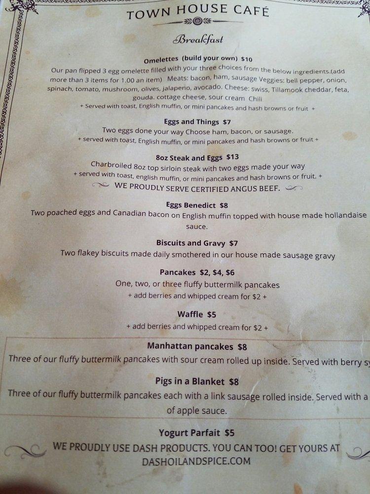 Menu at Town House Cafe, Goldendale, E Broadway St