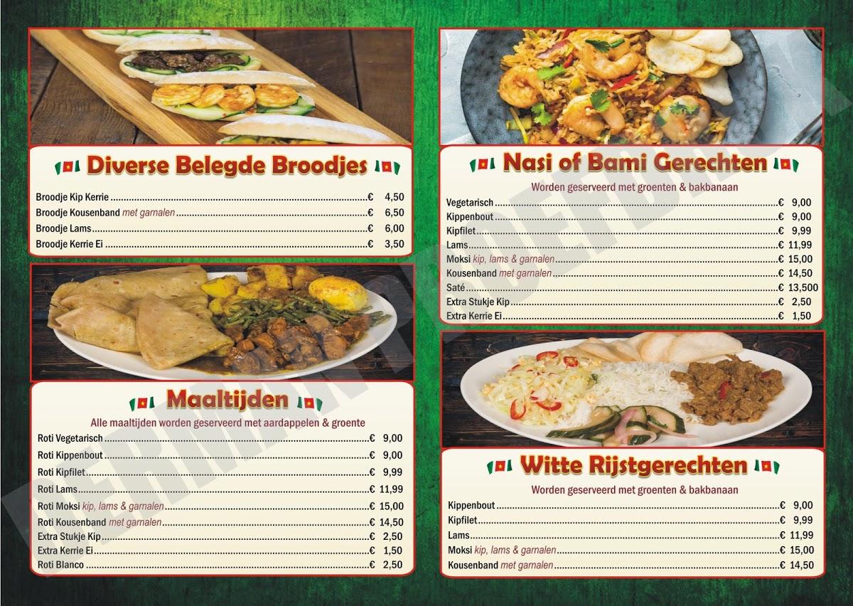 Speisekarte von Gorkha Kitchen Surinaams restaurant, Hilversum