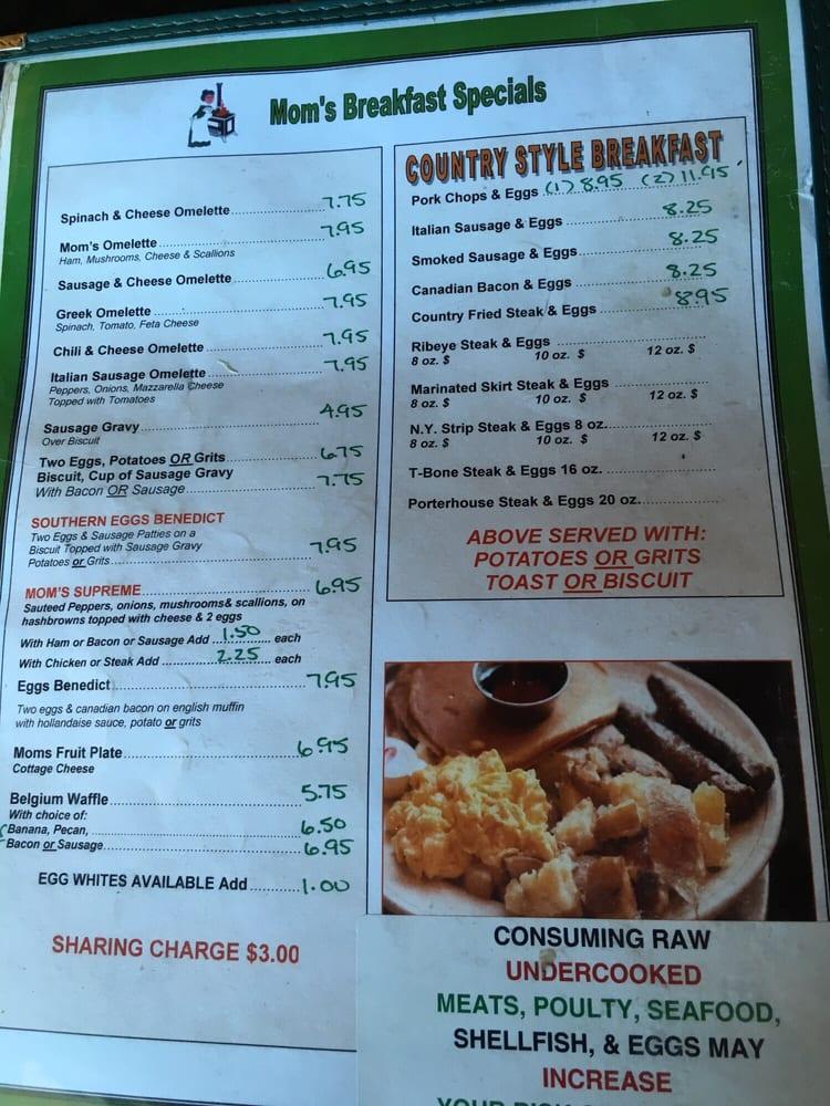 Menu at Mom's Kitchen restaurant, Greenacres
