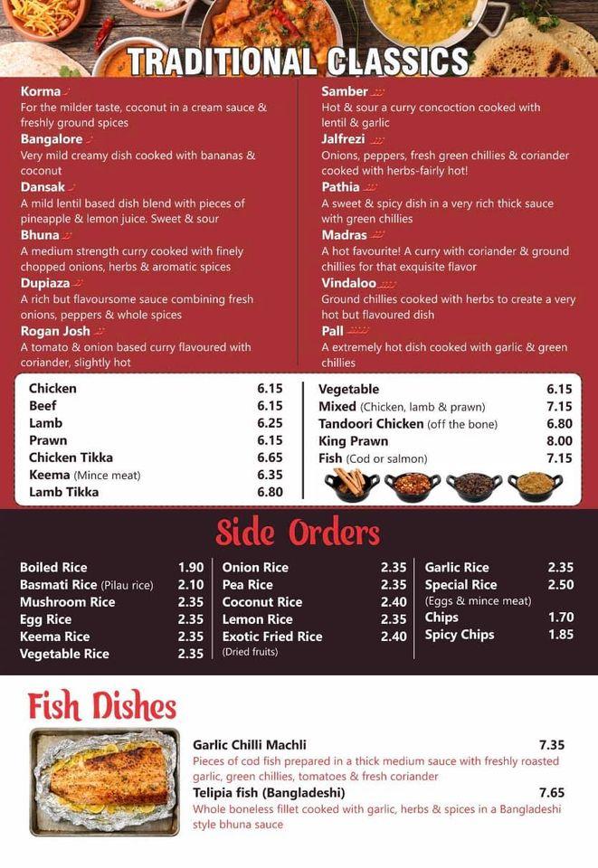Menu at Maha Indian Cuisine restaurant, Hyde