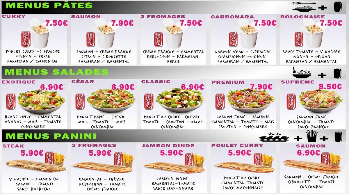 Menu at O'Créa crêpes restaurant, Brest