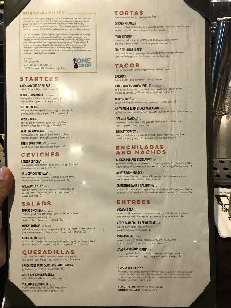 Menu at Border Grill Mandalay Bay pub & bar, Las Vegas, 3950 S Las ...