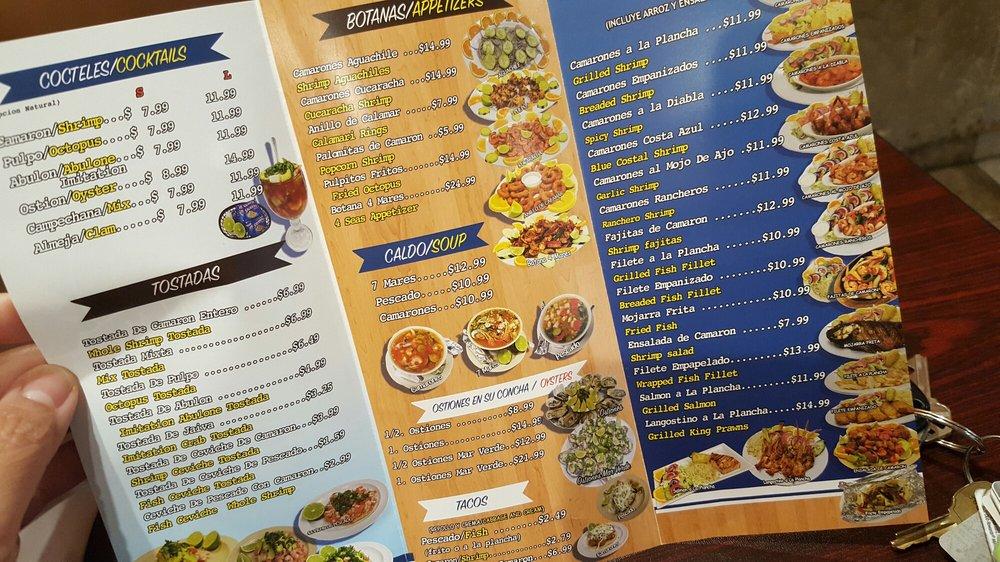 Menu at Mariscos Villa Del Mar restaurant, La Mirada