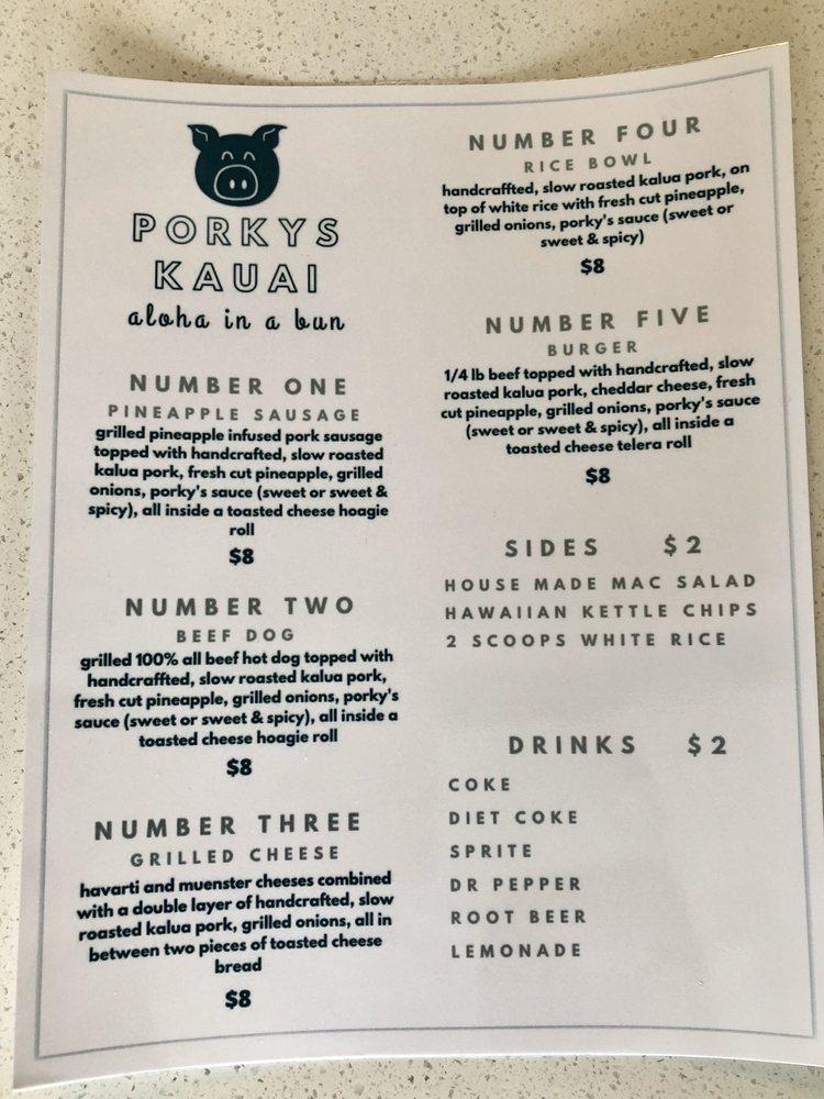 Menu at Porky's Kaua'i BBQ, Lehi