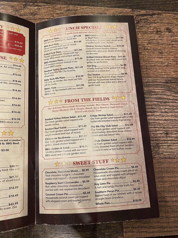 Menu at Rib City - Arvada BBQ, Arvada, W 64th Ave suite d bldg 7