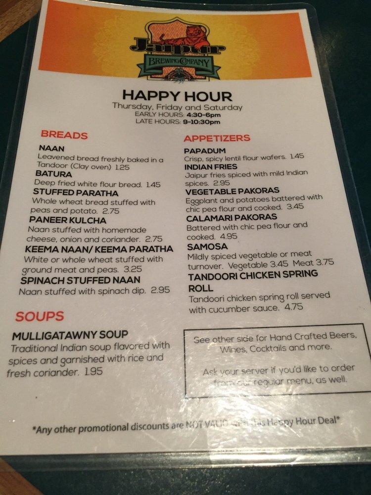 Menu at Jaipur Indian Restaurant & Brew- Rockbrook, Omaha
