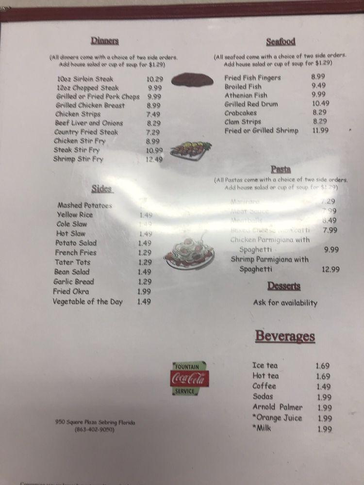 Menu at Broken Egg Diner restaurant, Sebring, 950 Sebring Square Plaza