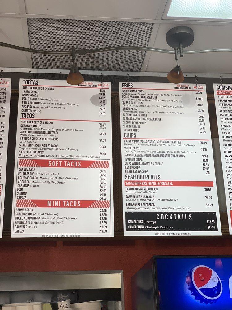 Menu at Cotijas Mexican Food restaurant, San Diego, Tierrasanta Blvd