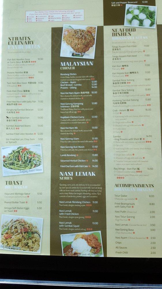 Menu at Kopitiam Dublin restaurant, Dublin