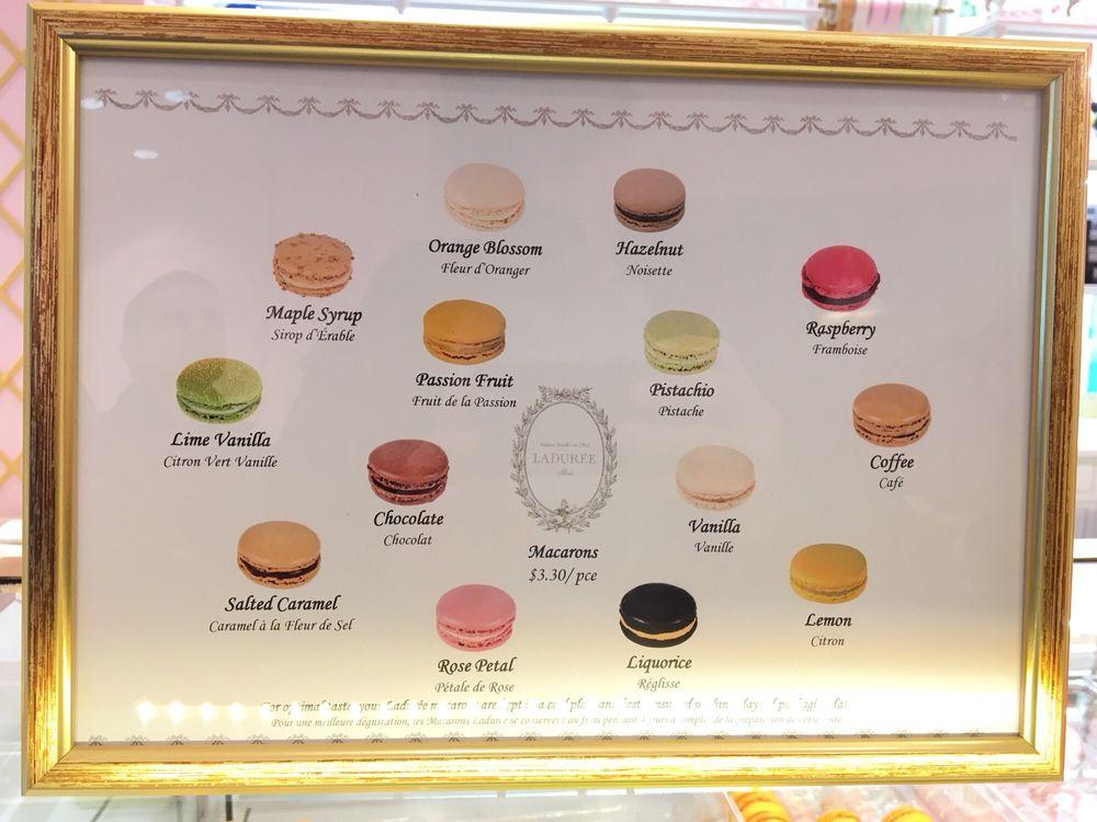 Menu at Laduree Paris desserts, Toronto, Yorkdale Rd