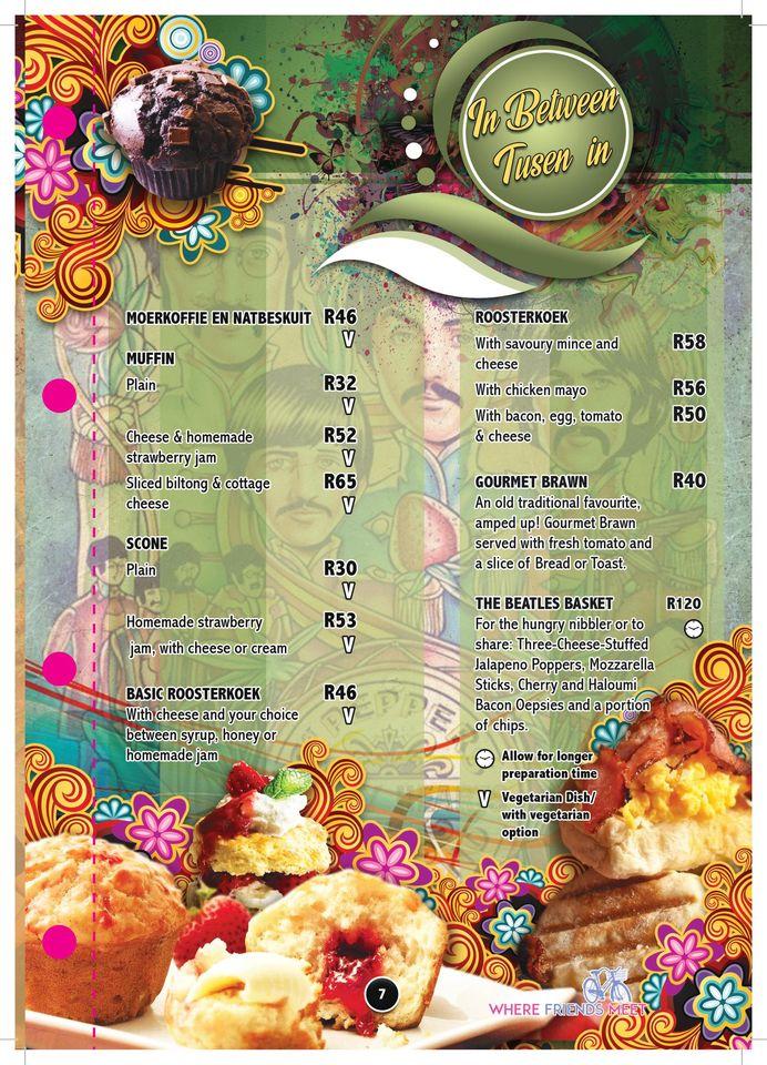 Carta del café Get Together Coffee Shop, Bloemfontein, President Boshof St