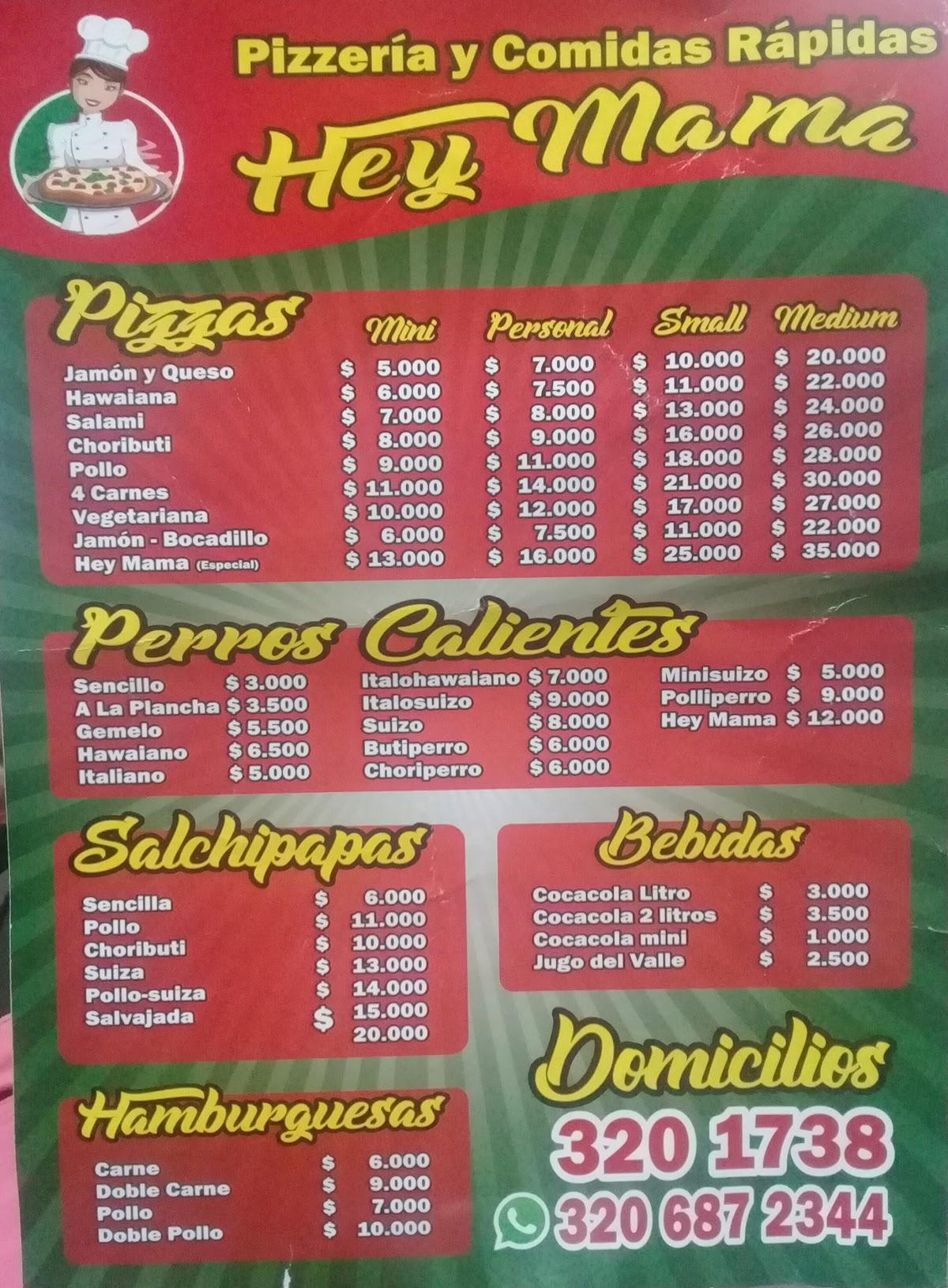 Menu at Pizzería y Comida Rápida HEY MAMA, Barranquilla