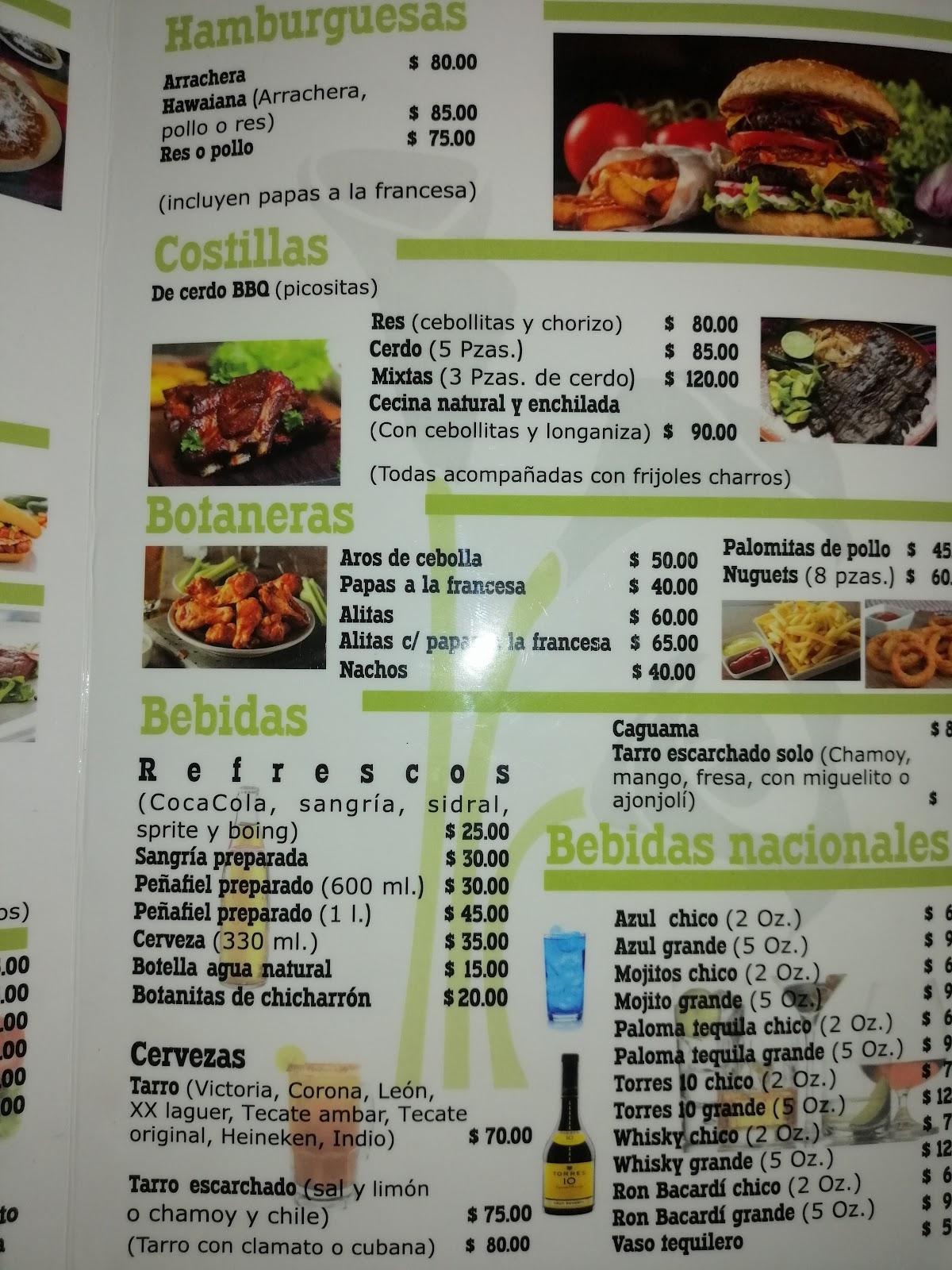 Carta de Restaurant El Alcatraz, Ciudad de México, Bahía 136