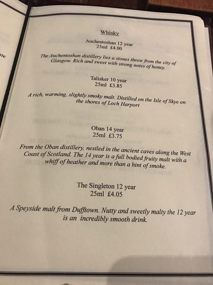 Menu at The Last Drop pub & bar, Edinburgh