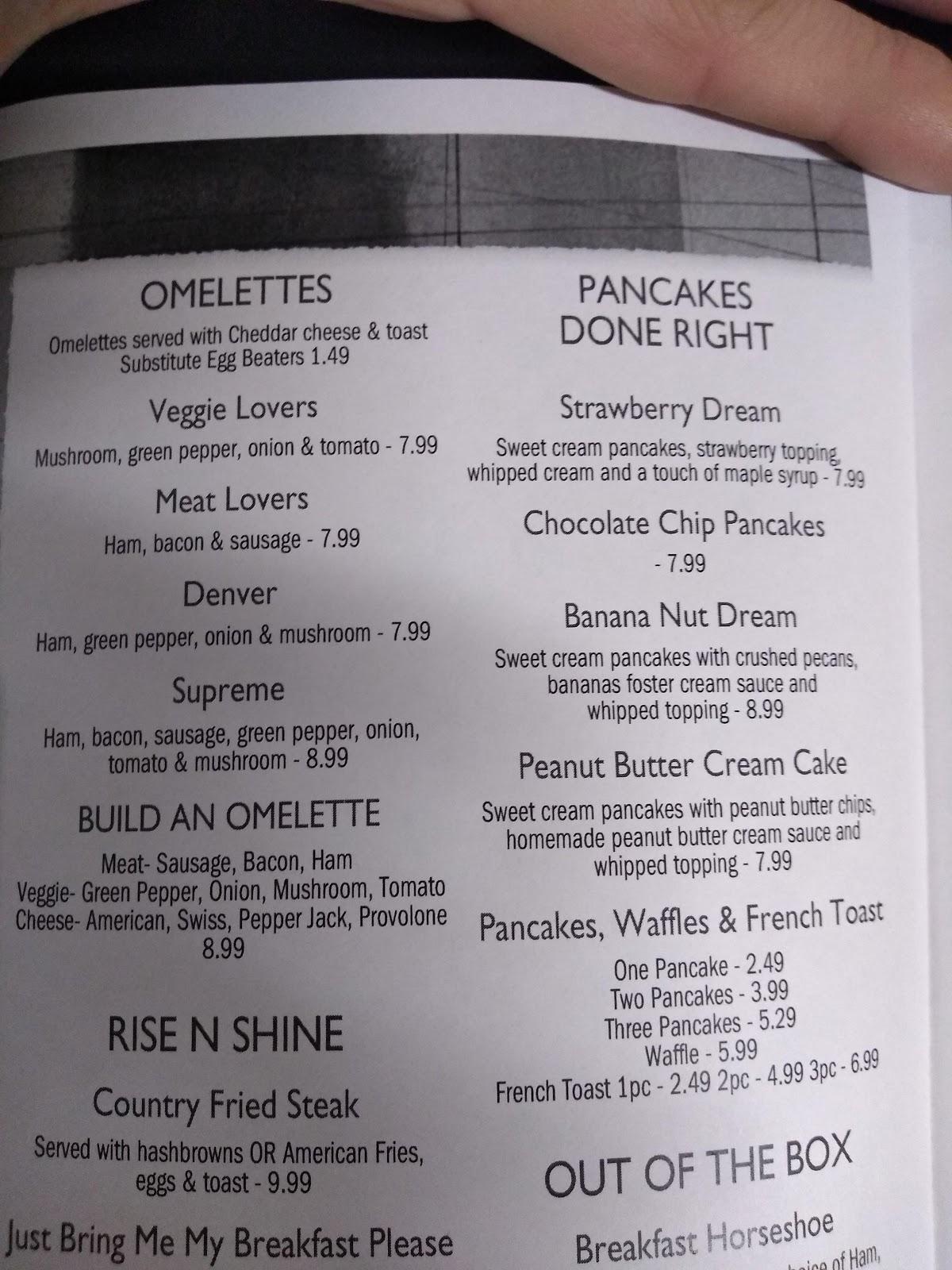 Menu at Meadows Cafe', Terre Haute